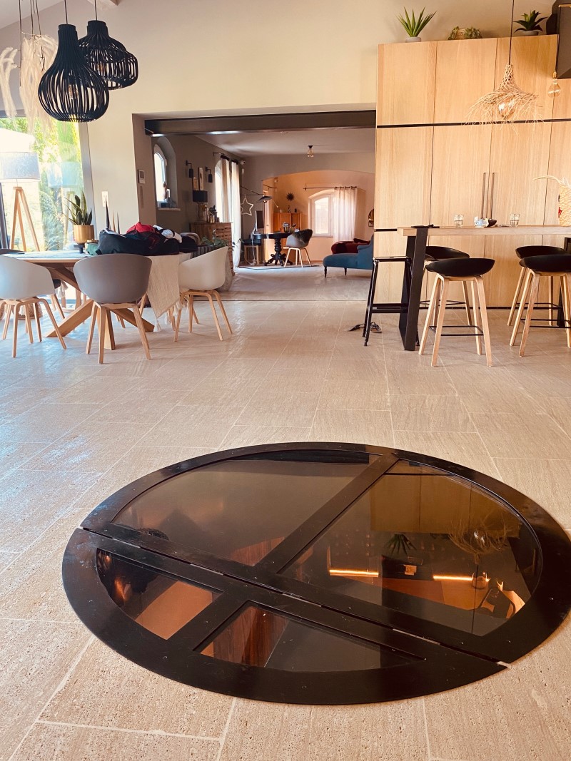 Dalle de verre sol - plancher de verre sur-mesure Calade Design